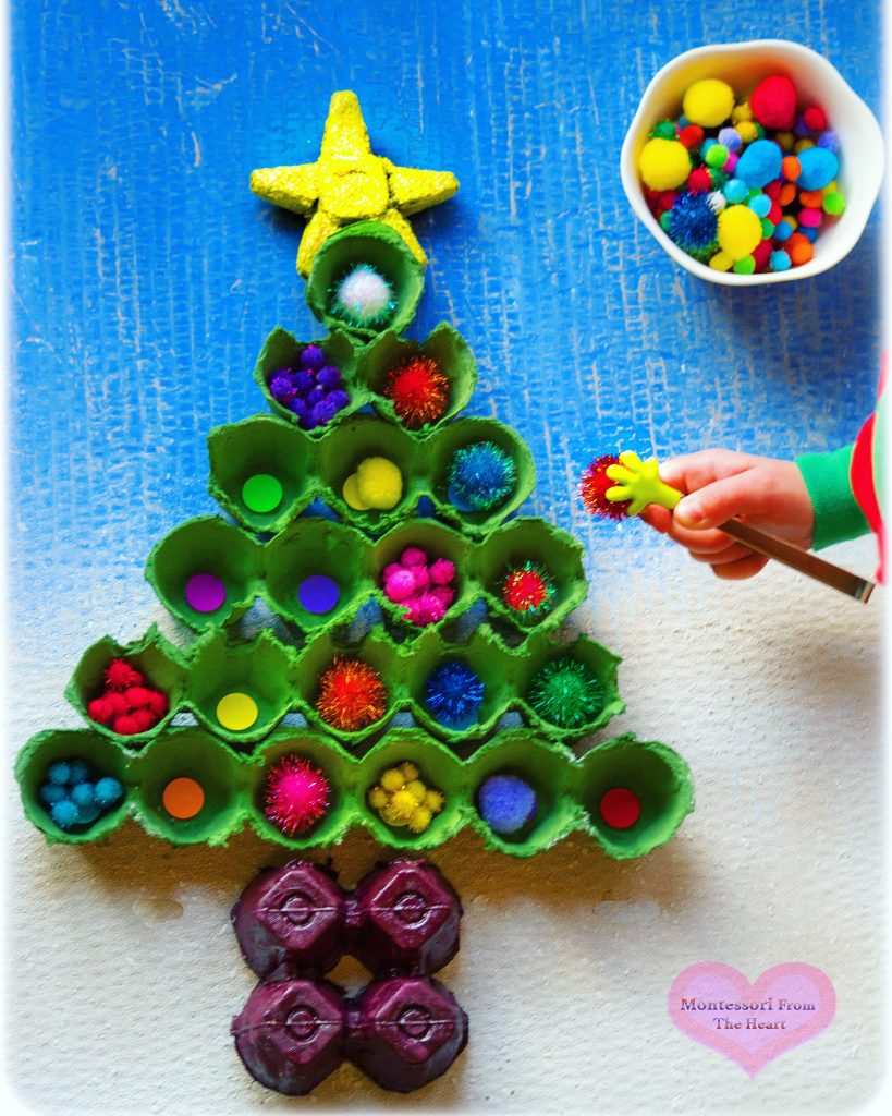 How to Make Christmas Tree From Recycled Egg Cartons | Montessori From ...