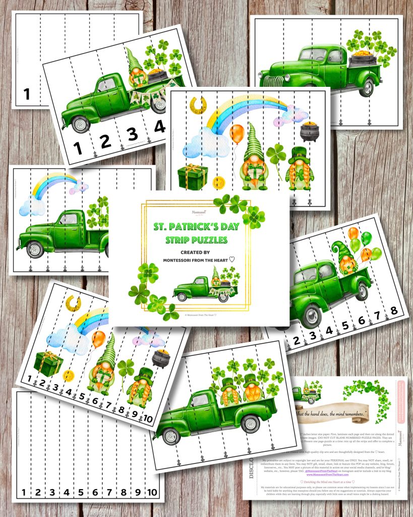 St Patrick's Day Strip Puzzle | Montessori From The Heart
