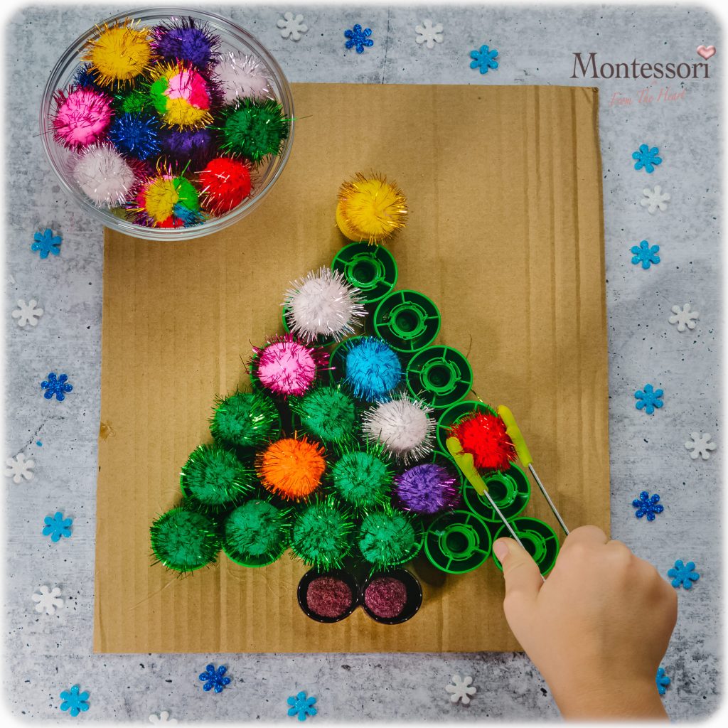 Pouch-caps Christmas Tree Craft | Montessori From The Heart