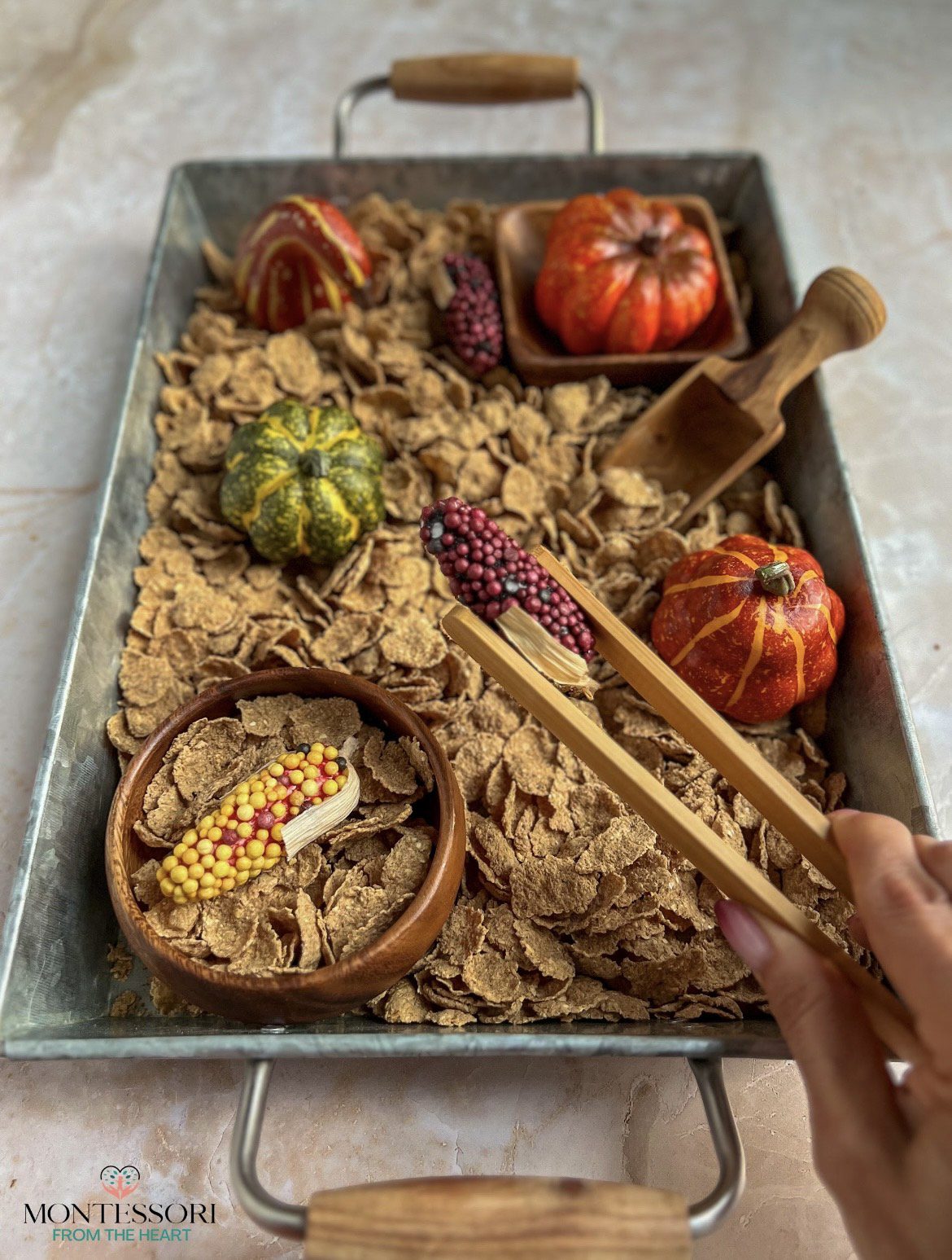 Taste-Safe Cereal Sensory Bin | Easy Fall Fine Motor Play | Montessori ...