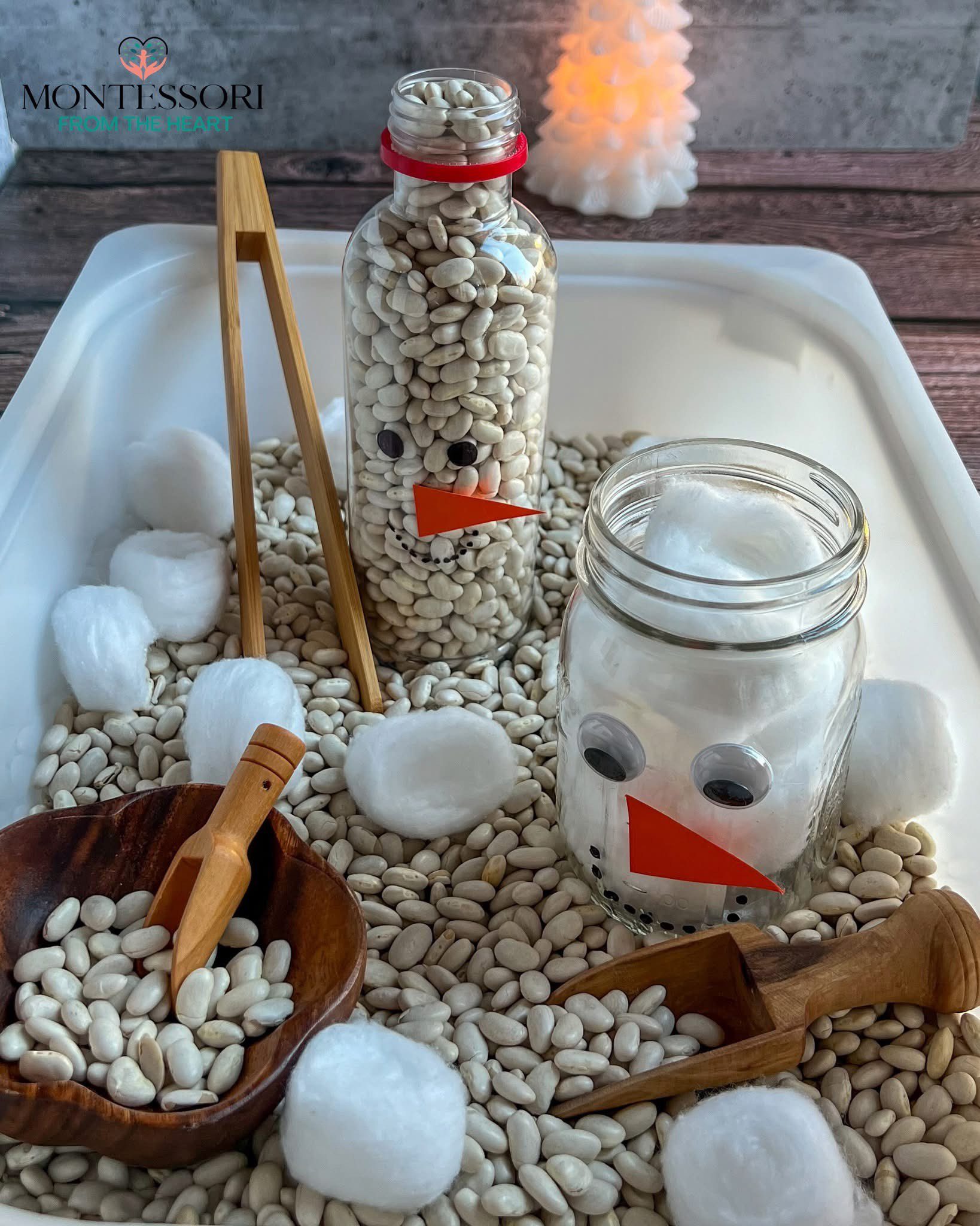 Winter Snowman Sensory Bin for Toddlers | Simple Montessori Play ...